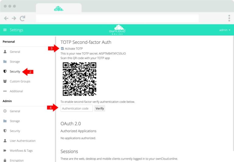 Two-Factor Authentication - Cloud Storage made to trust - ownCloud.online